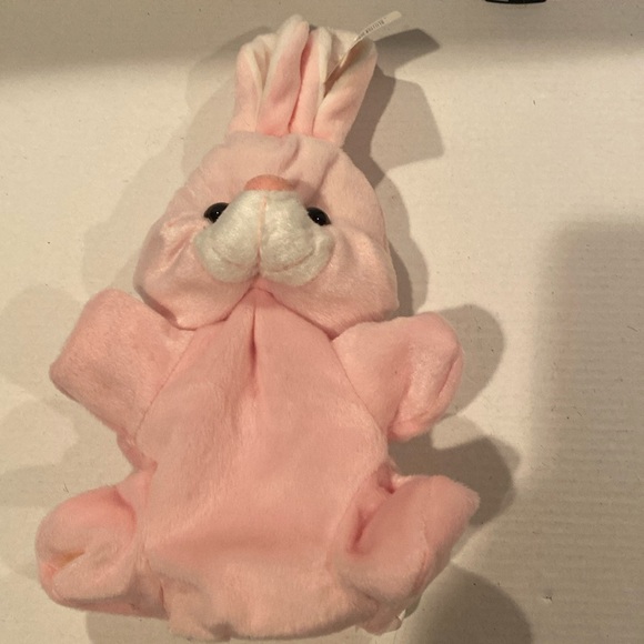 Other | Nwt Vintage Plush Pinkwhite Bunny Hand Puppet | Poshmark